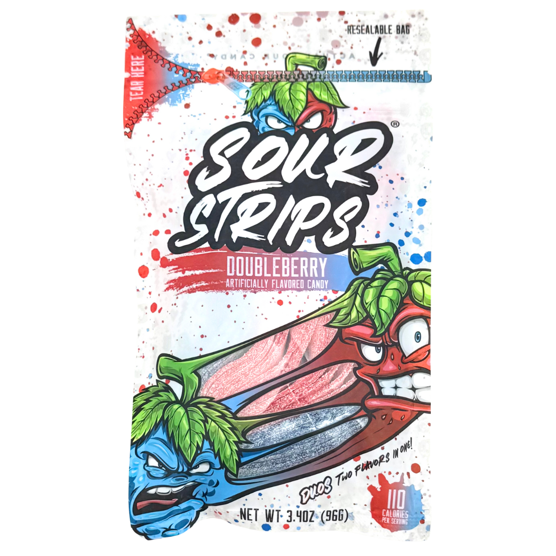 Sour Strips Doubleberry - 96g | Candy Funhouse US