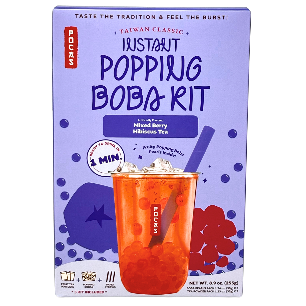 Instant Popping Boba Kit Mixed Berry Hibiscus - 3 Pack | Candy Funhouse ...