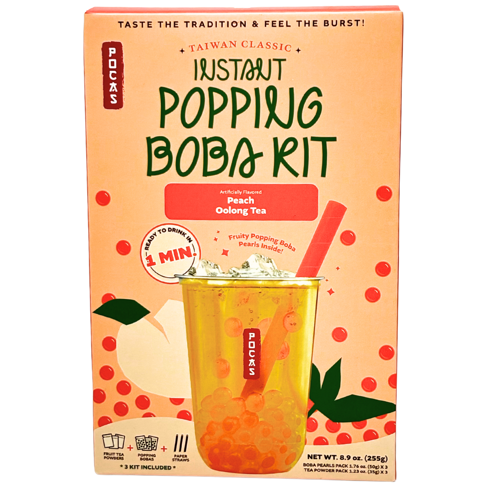 Instant Popping Boba Kit Peach Oolong Tea - 3 Pack | Candy Funhouse ...