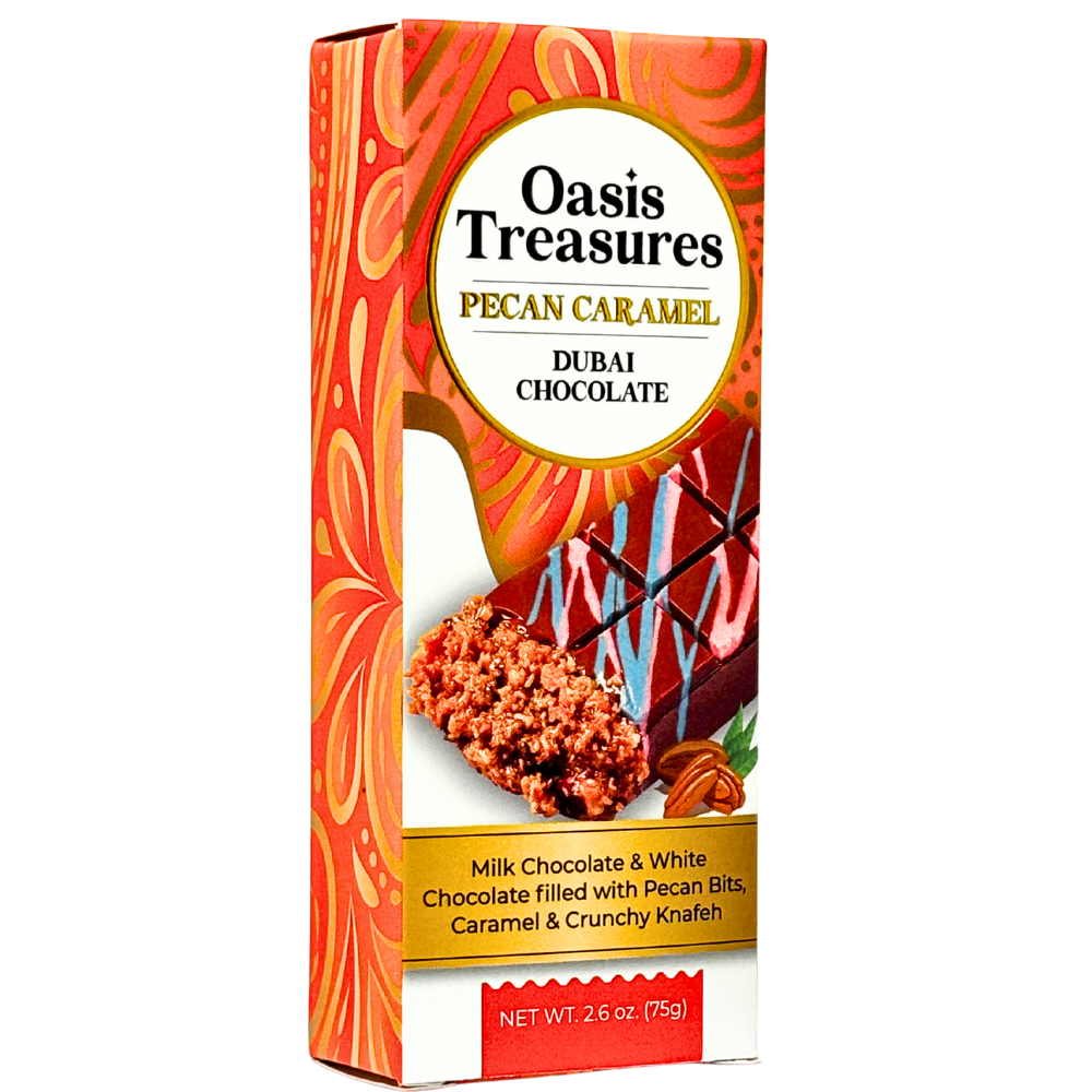 Oasis Treasures Pecan Caramel Dubai Chocolate - 75g | Candy Funhouse ...