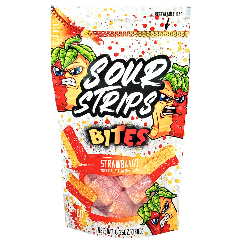 Sour Strips Bites Strawbango - 6.35oz | Candy Funhouse – Candy Funhouse US