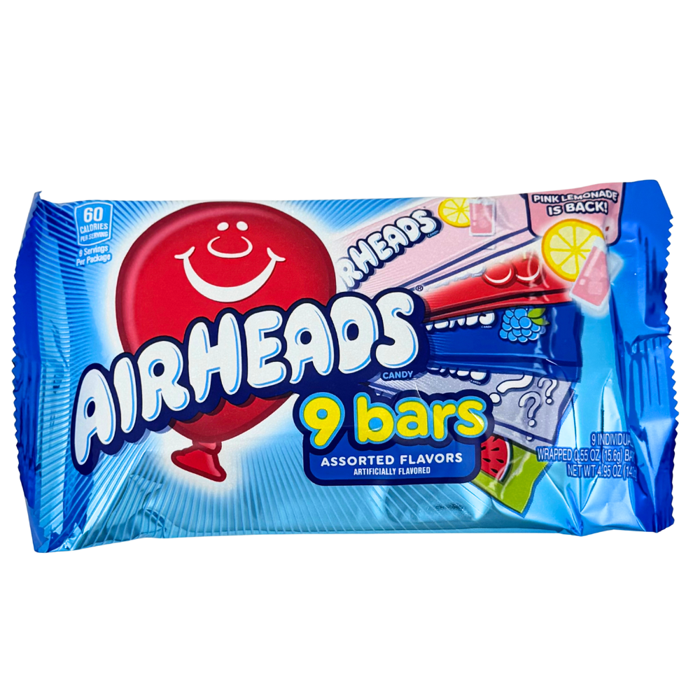 Airheads Assorted 9 Bars Shareable - 4.95oz | Candy Funhouse US