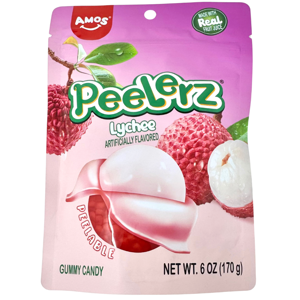 Amos Peelerz Gummy Lychee - 6oz | Candy Funhouse US
