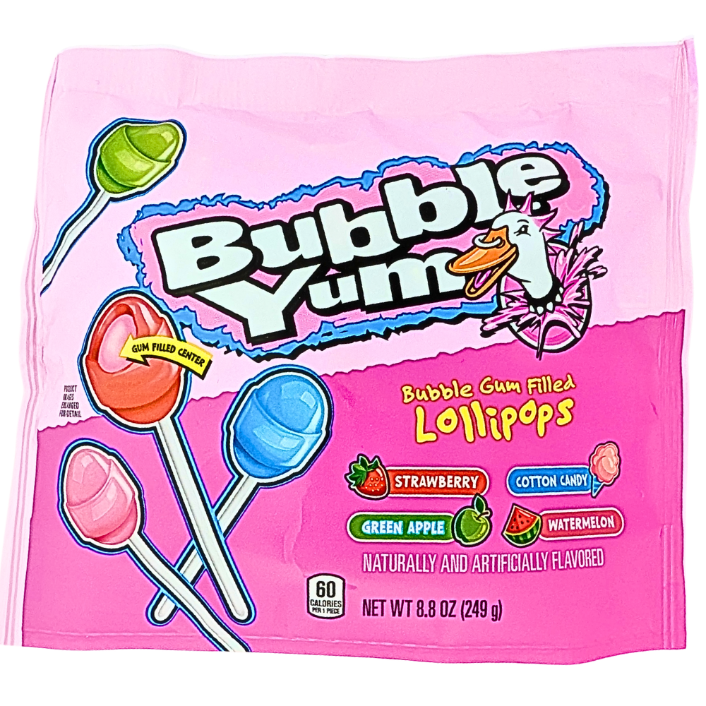 Bubble Yum Bubble Gum Filled Lollipops - 8.8oz | Candy Funhouse US