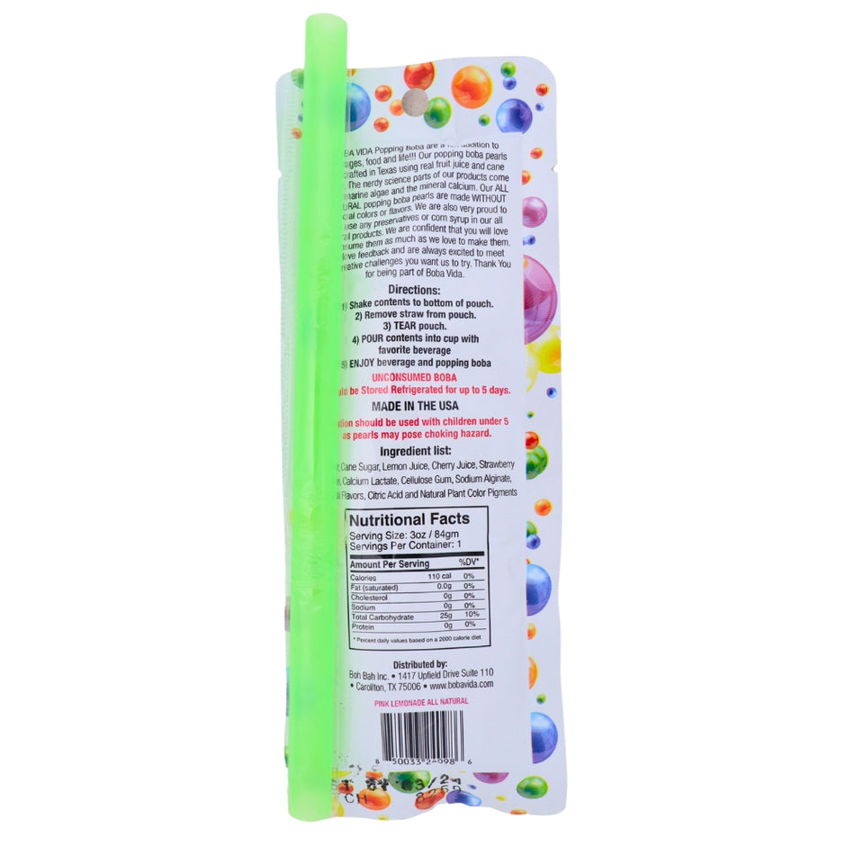 Boba Vida Pink Lemonade - 3oz | Candy Funhouse US