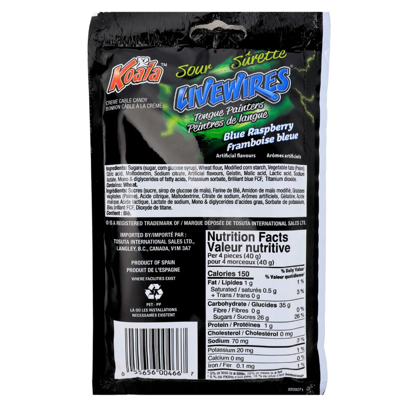 Koala Livewires Sour Tongue Painters Blue Raspberry Candy - 100 g