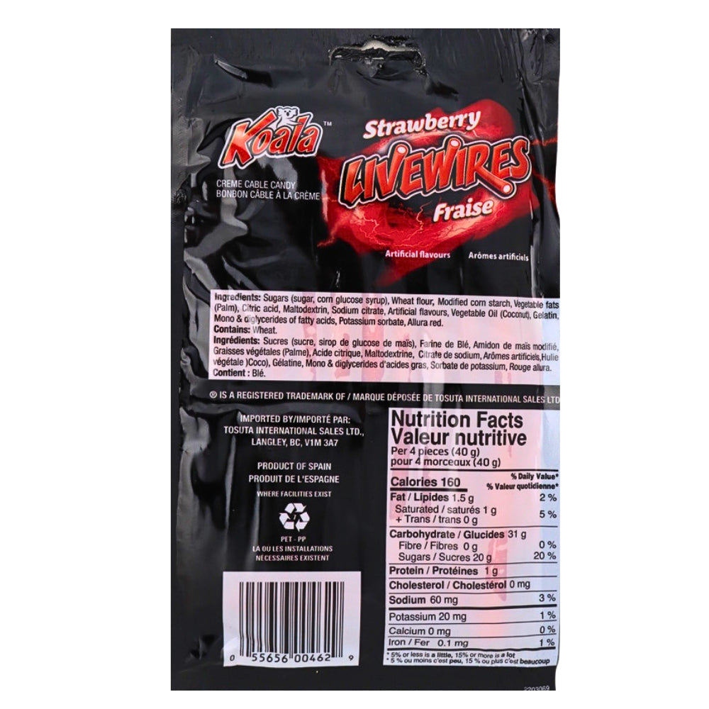 Koala Livewires Strawberry Cream Cables | Candy Funhouse US