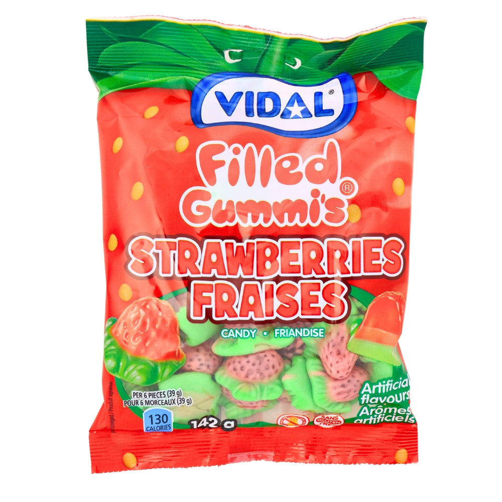 Vidal Strawberries Filled Gummies - 142 g | Candy Funhouse – Candy ...