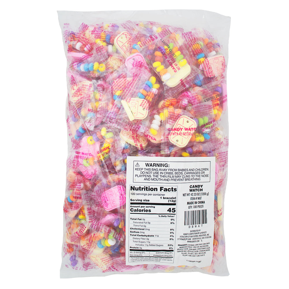 Koko's Bulk Wrapped Candy Watch - 100 Pieces | Candy Funhouse – Candy ...