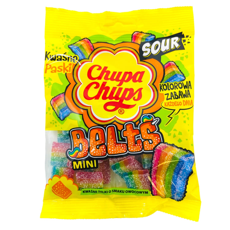 Chupa Chups Mini Sour Belts - 90g | Candy Funhouse – Candy Funhouse US