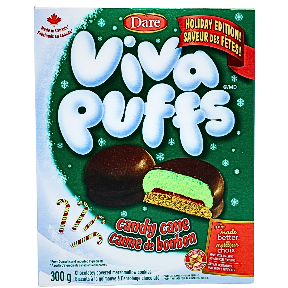 Dare Viva Puffs Candy Cane Cookies - 300g | Candy Funhouse US