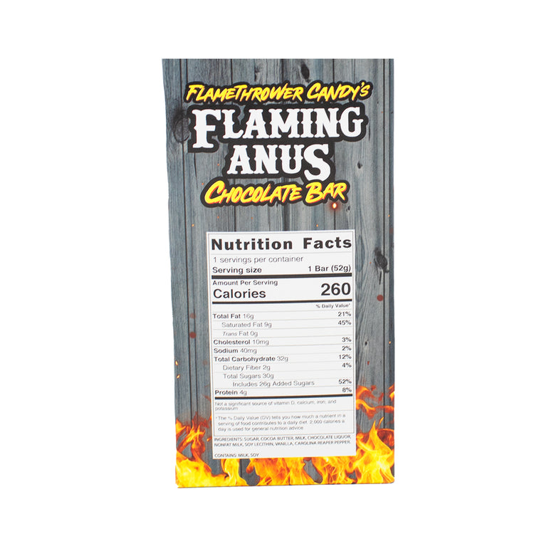 Flamethrower Candy's Flaming Anus Chocolate Bar - 52g – Candy Funhouse US