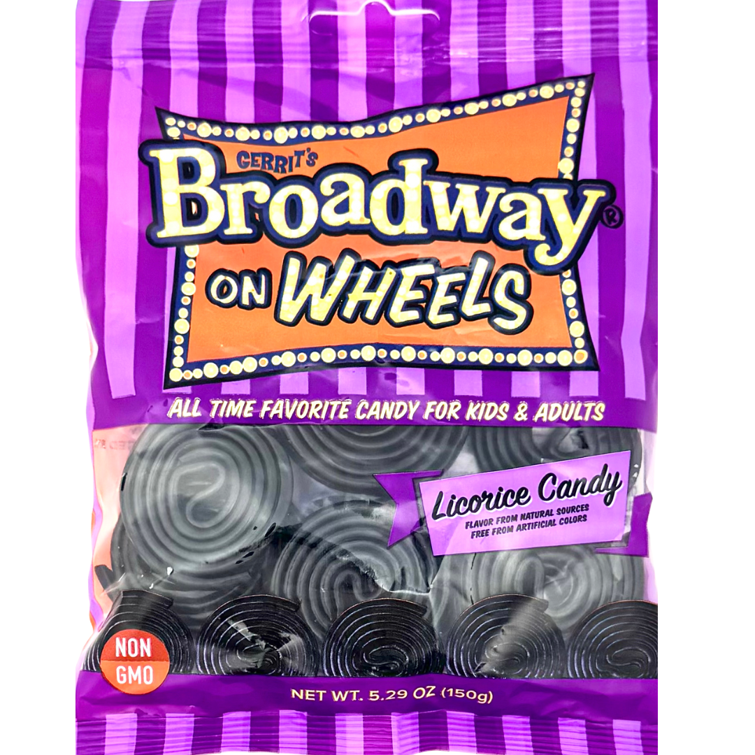 Gerrit's Broadway on Wheels Black Licorice Wheels | Candy Funhouse US