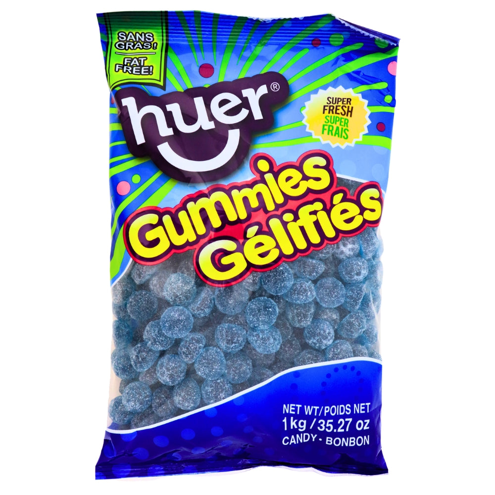 Huer Sour Blue Razzberries Gummy Candy - 1kg | Candy Funhouse – Candy ...