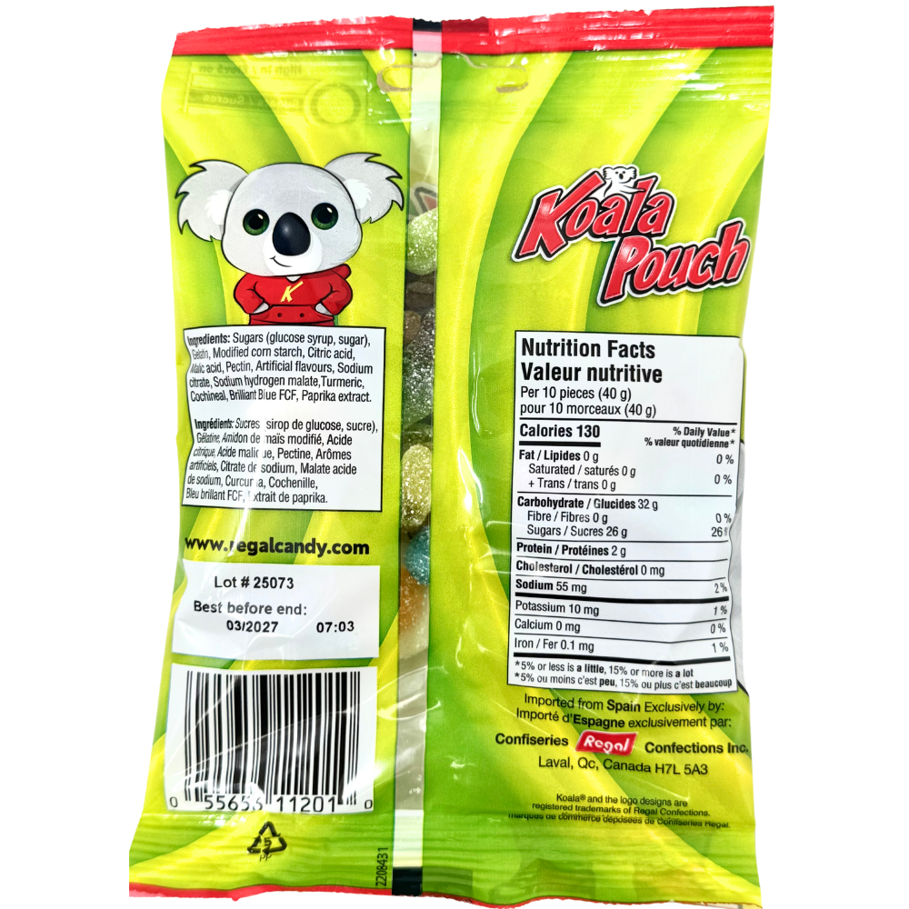 Koala Pouch Sour Gummy - 100g | Candy Funhouse US