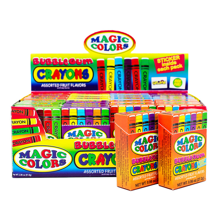 Magic Colors Bubble Gum Crayons 0.96oz | Candy Funhouse US