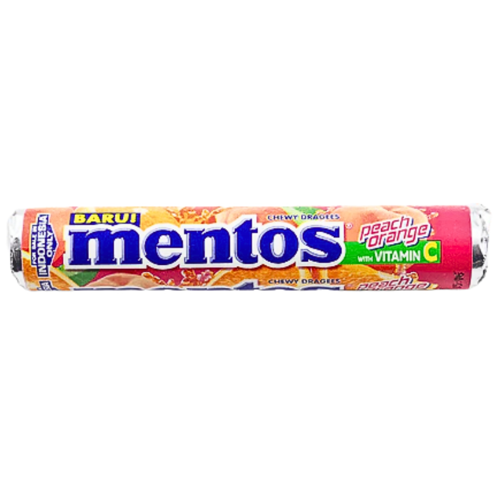 Mentos Peach Orange - 29g | Candy Funhouse US