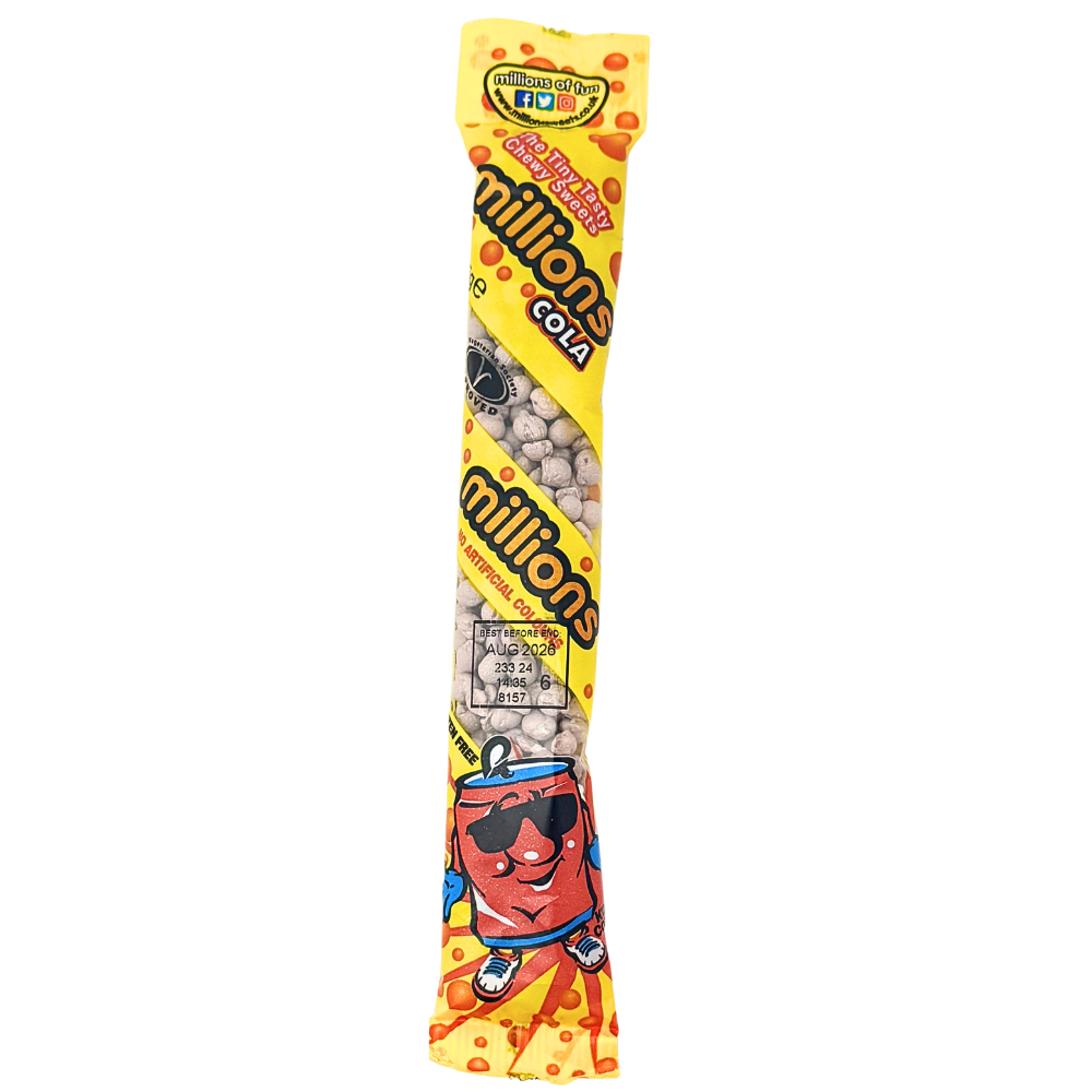 Millions Tubes Cola (UK) - 55g | Candy Funhouse US