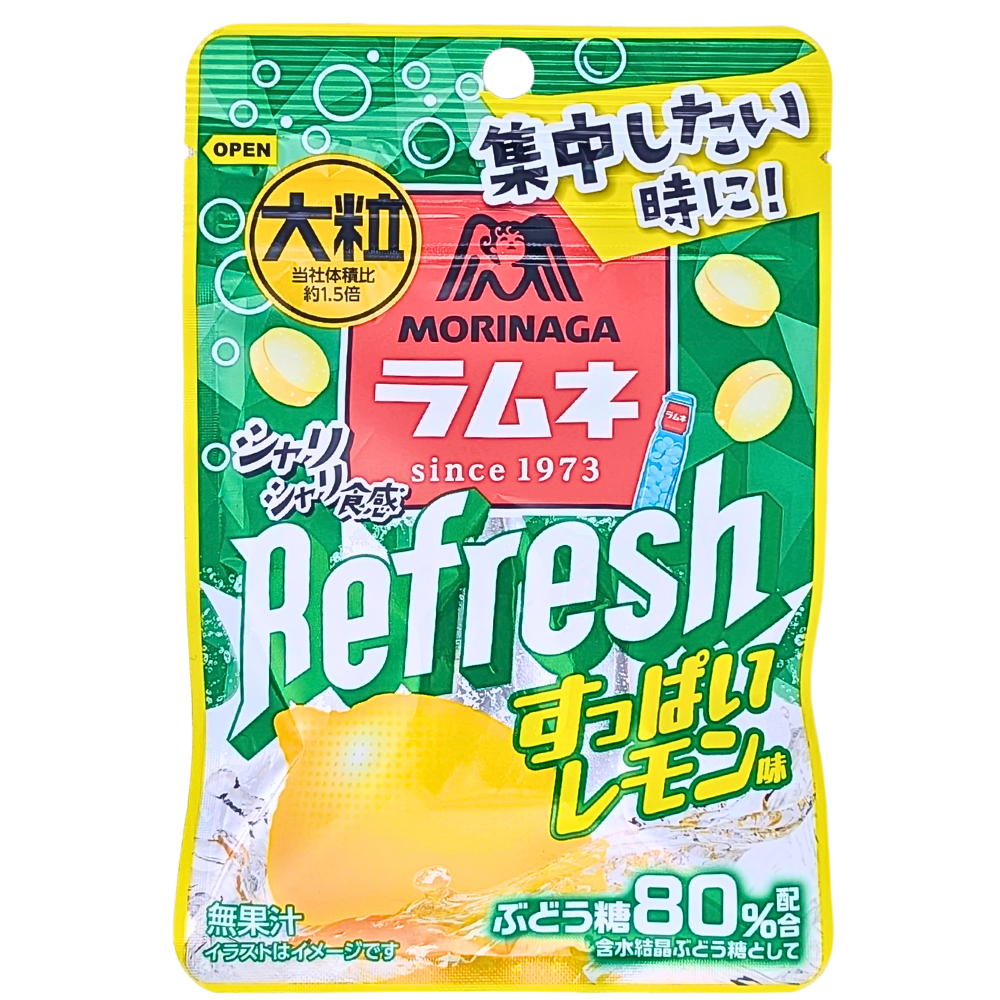 Morinaga Refresh Ramune Sour Lemon Candy (Japan) - 30g | Candy Funhouse US