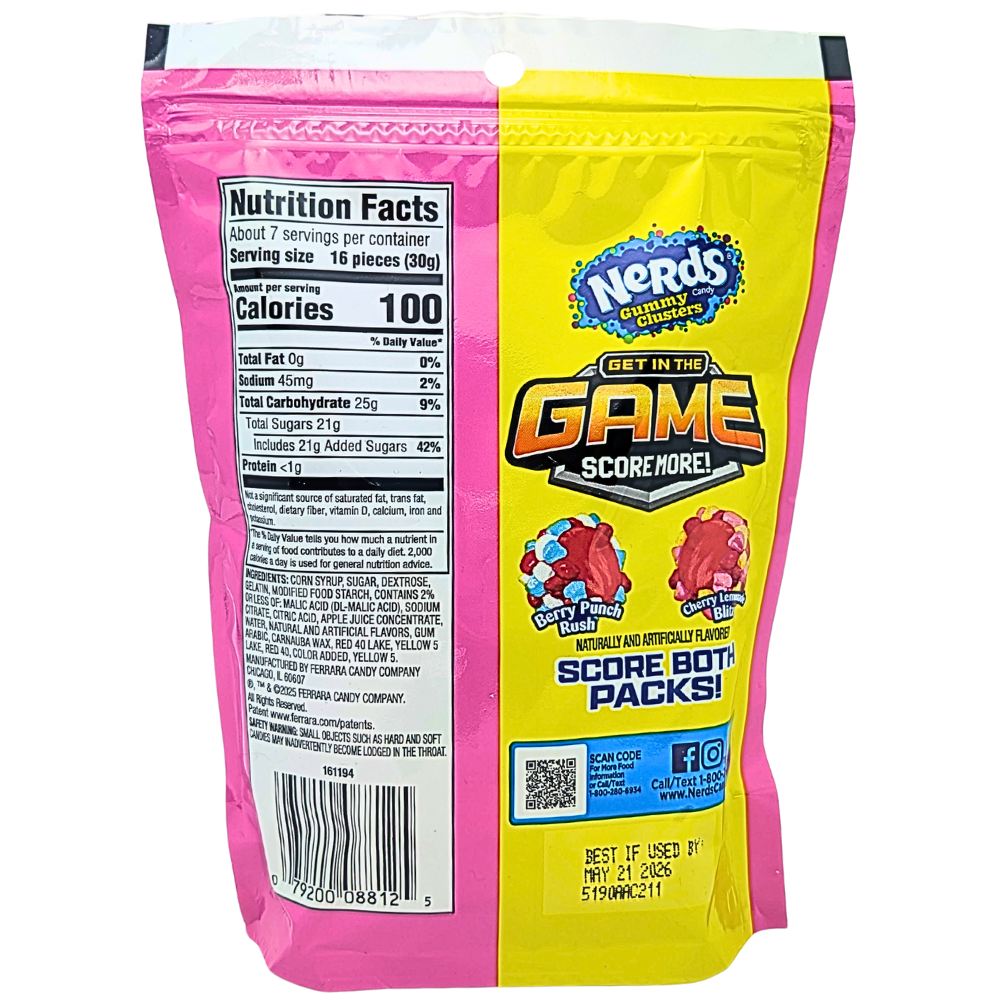 Nerds Gummy Clusters Cherry Lemonade Blitz - 8oz | Candy Funhouse US