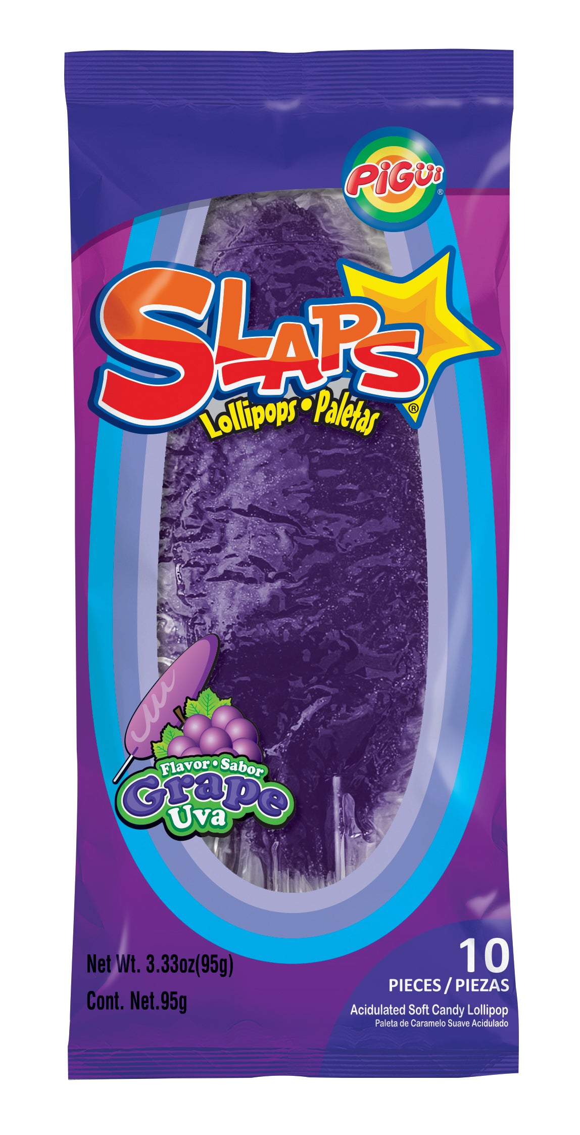 Slaps Grape Lollipops - 95g | Candy Funhouse US