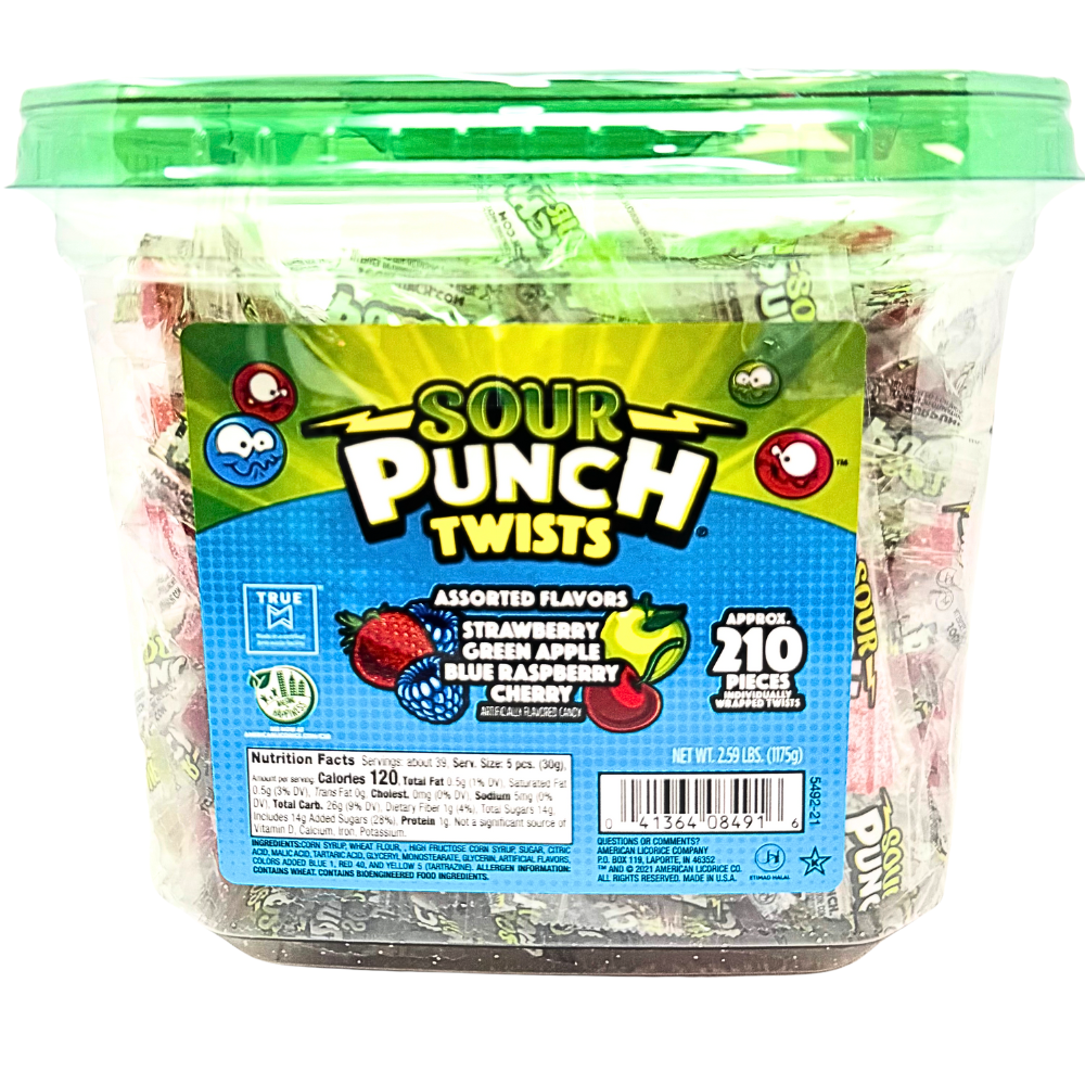 Sour Punch Assorted Licorice Twists 210 Pieces | Candy Funhouse US