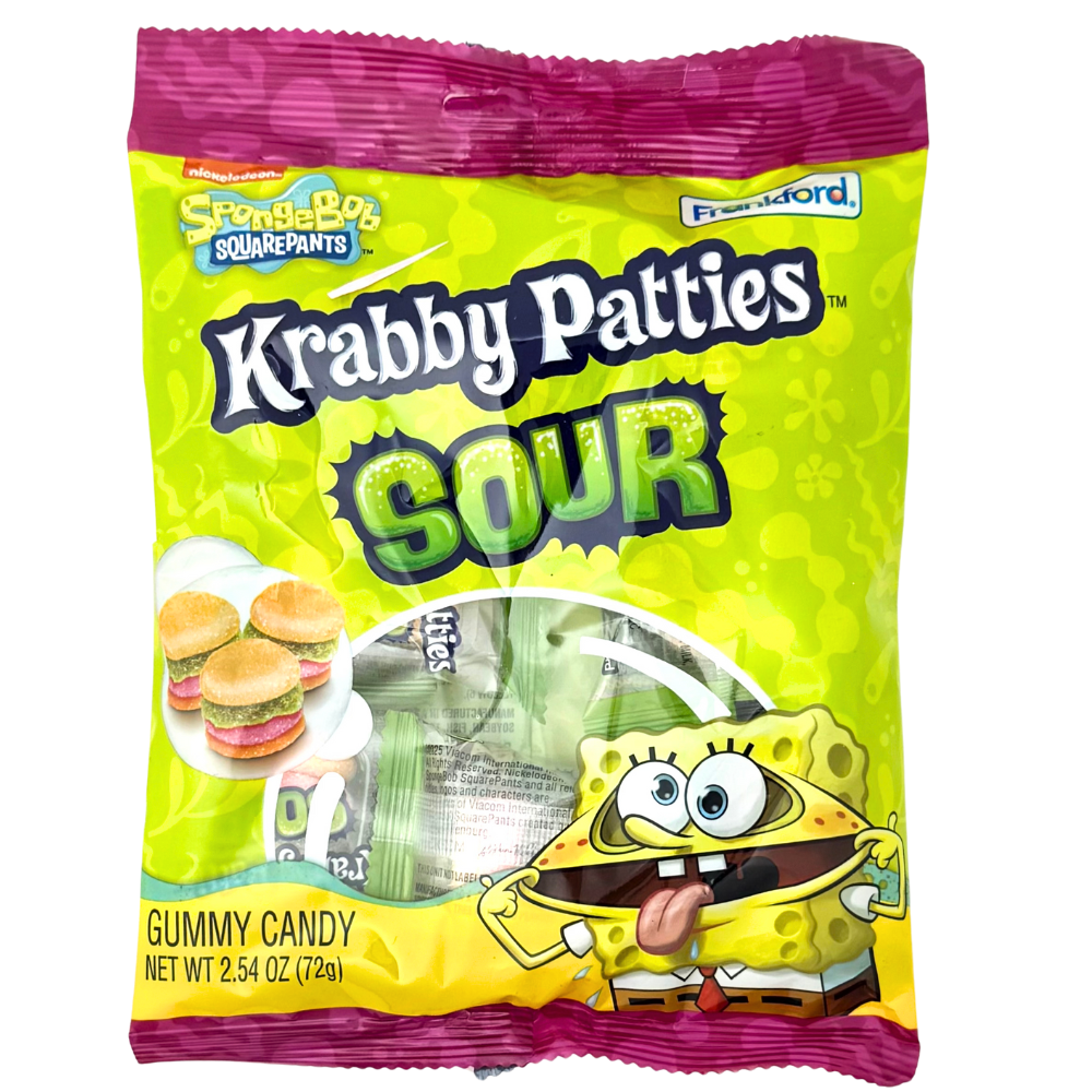 Spongebob Krabby Patties Sour Peg Bag - 2.54oz | Candy Funhouse US