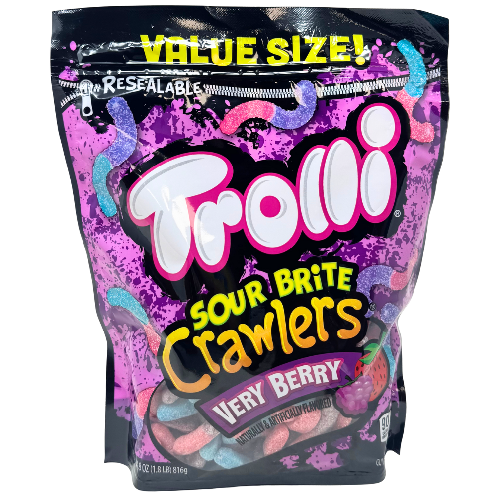 Trolli Sour Brite Crawlers Very Berry Resealable Bag - 28oz | Candy ...