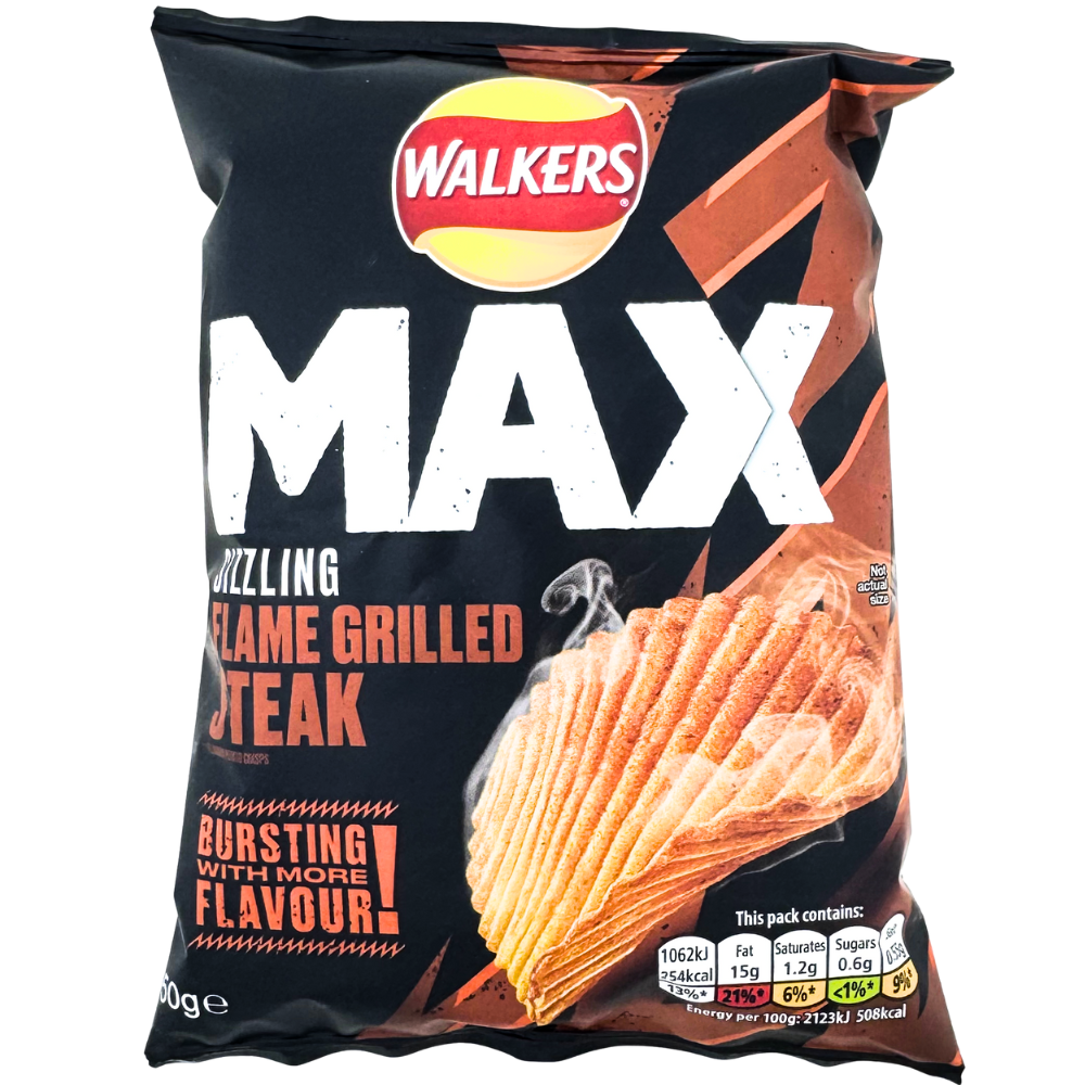 Walkers Max Flame Grilled Steak Chips (UK) - 50g | Candy Funhouse US