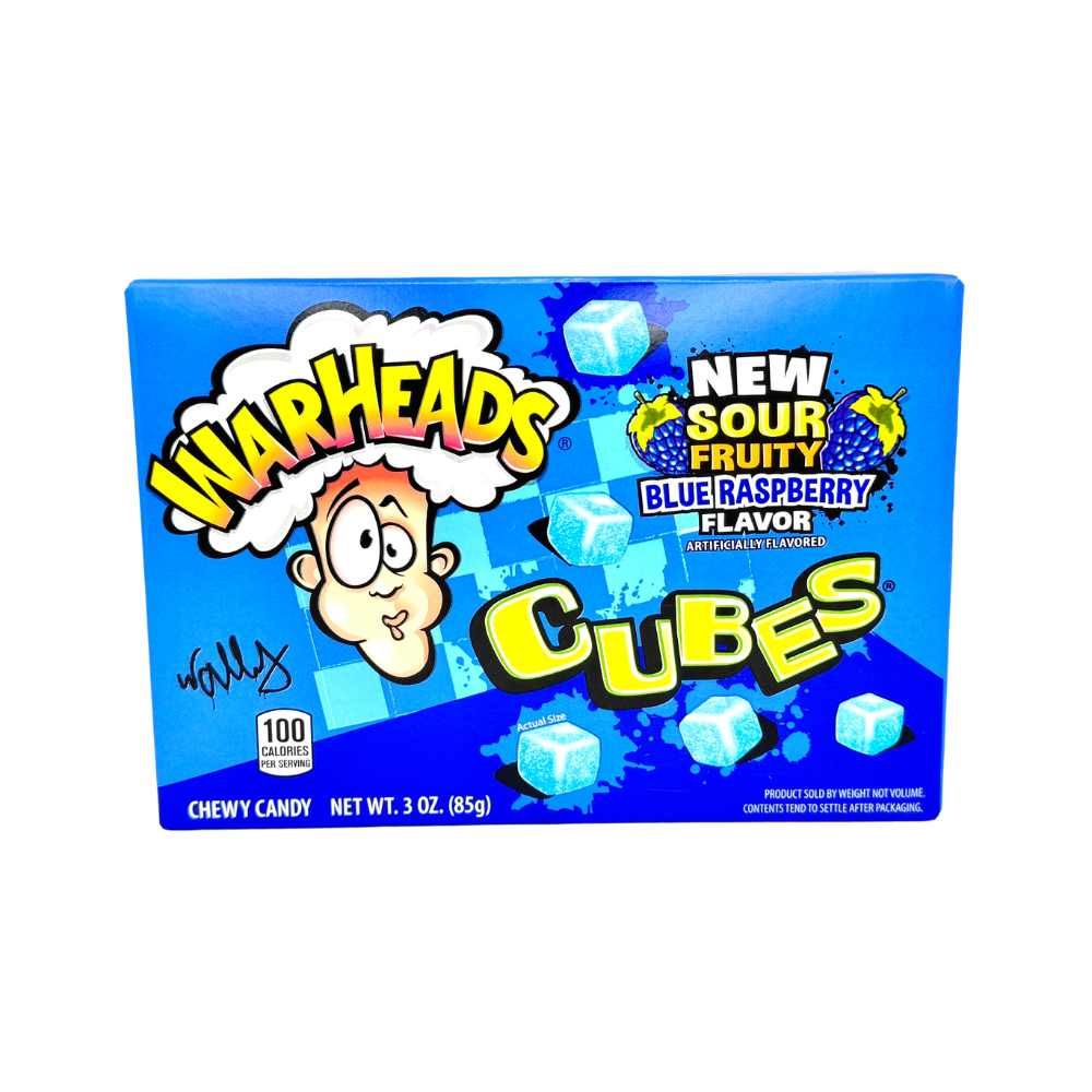 Warheads Chewy Cubes Blue Raspberry Theatre Box | Candy Funhouse US