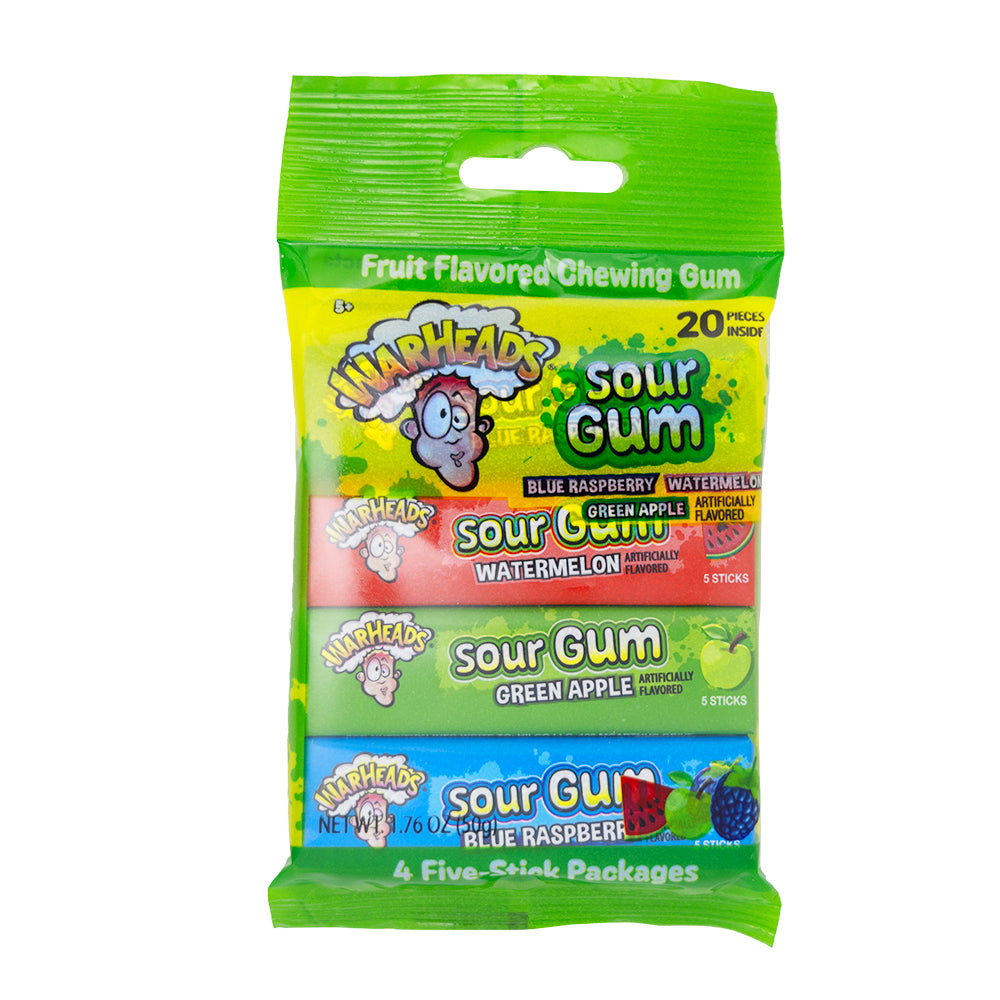 Warheads Sour Gum 4 Sticks - 50g | Candy Funhouse – Candy Funhouse US