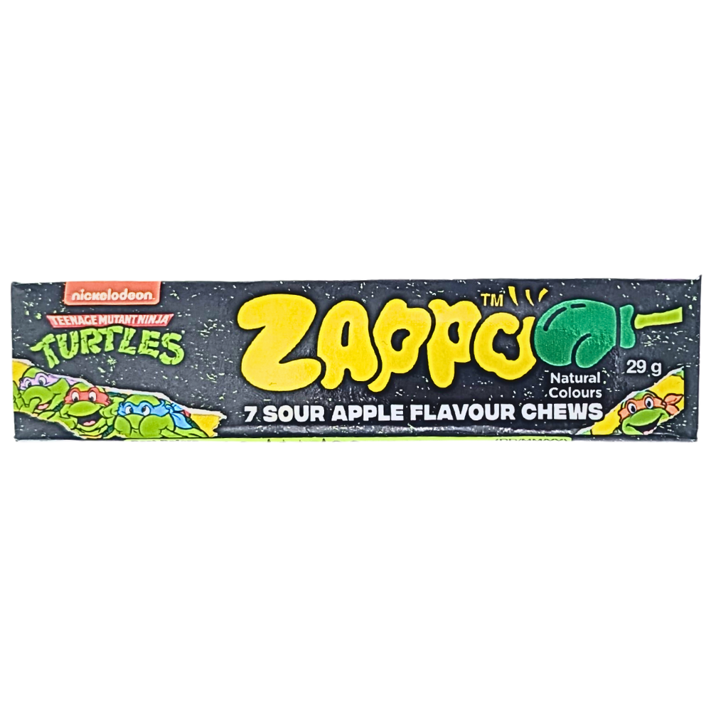 Zappo Ninja Turtles Sour Apple Chews (Aus) - 29g | Candy Funhouse US