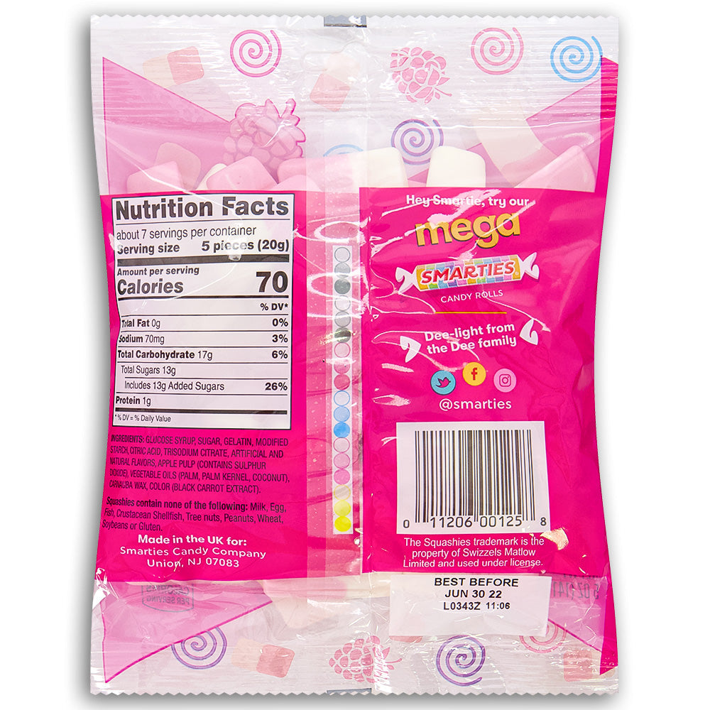 Smarties Squashies Raspberry and Cream Flavour | Candy Funhouse