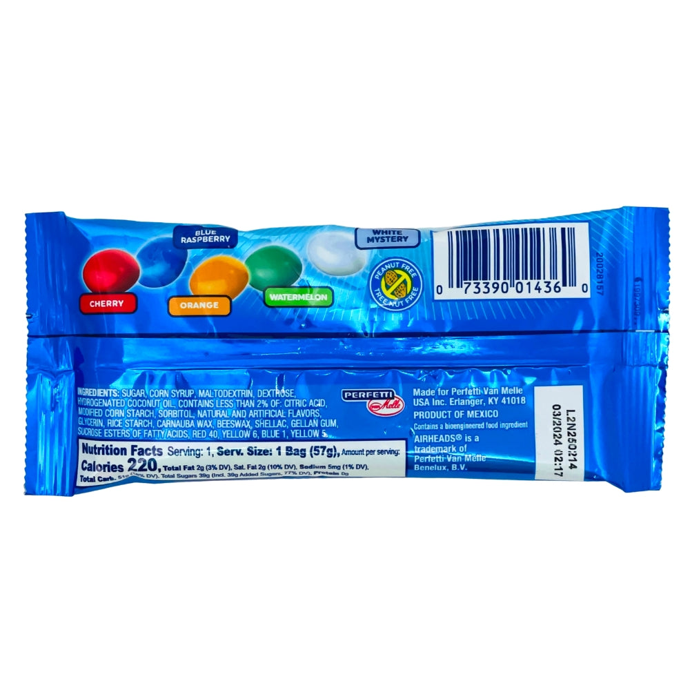 Airhead Nutrition Label