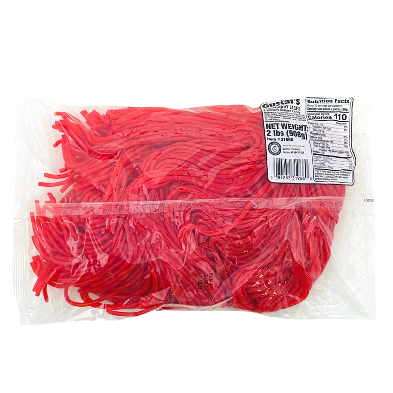Gustaf's Strawberry Licorice Laces - 2 lbs | Candy Funhouse